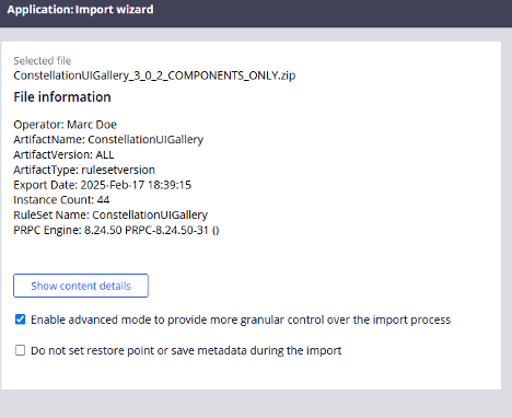 How to import Constellation UI Gallery to your Application | Support Center